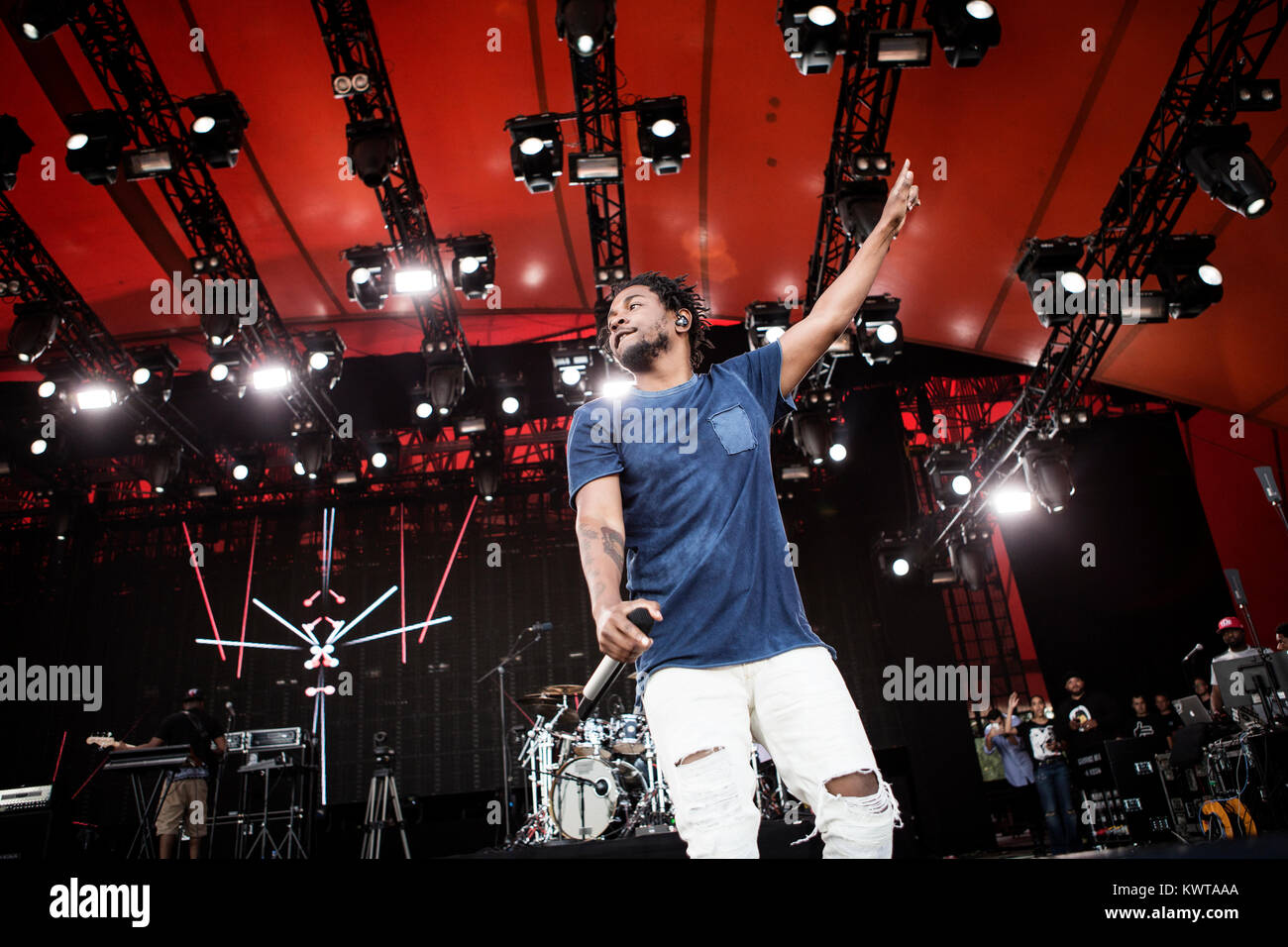 The American rapper and lyricist Kendrick Lamar performs a live concert ...