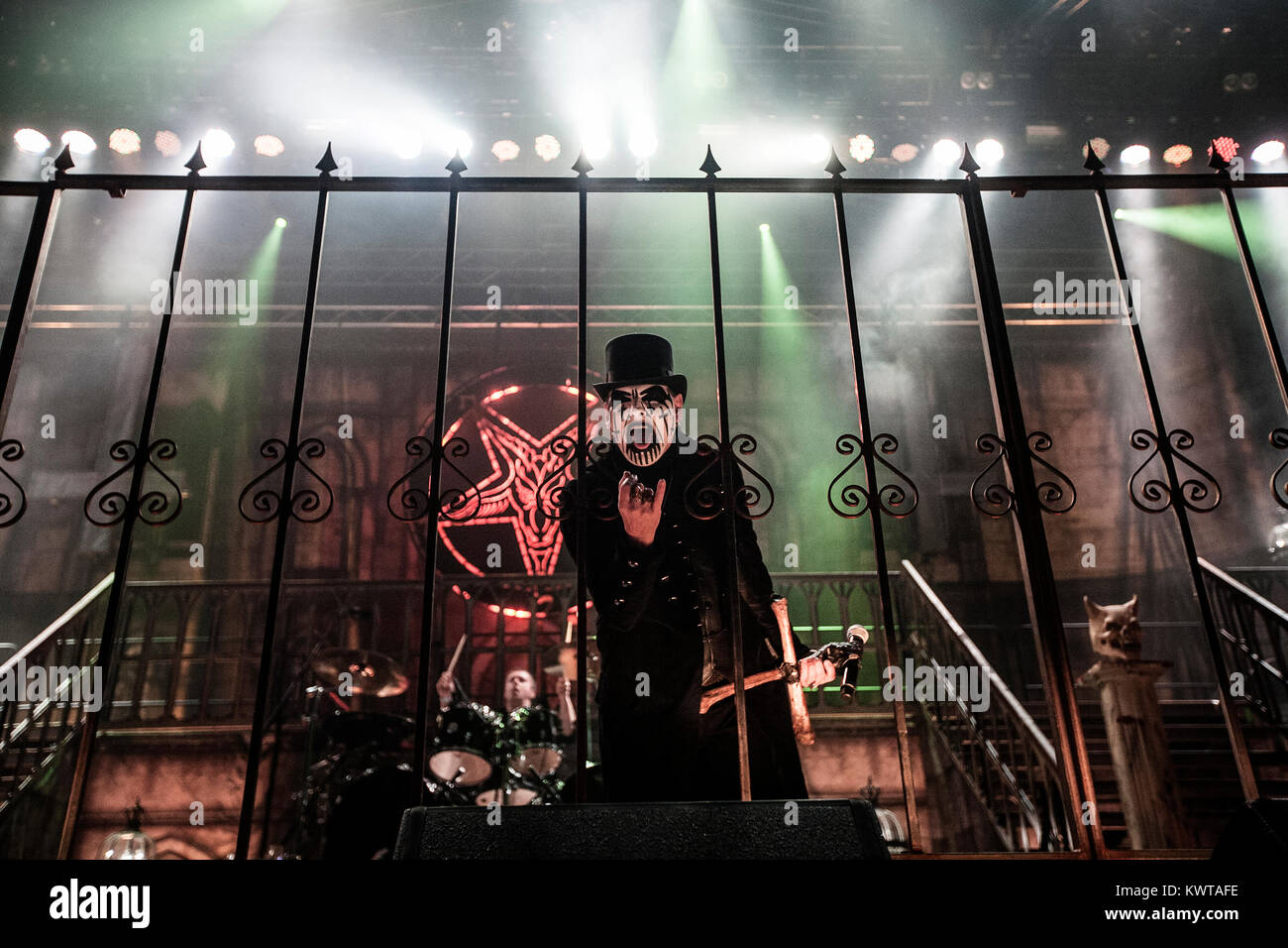 Musician and lead vocalist King Diamond live on stage at the heavy ...