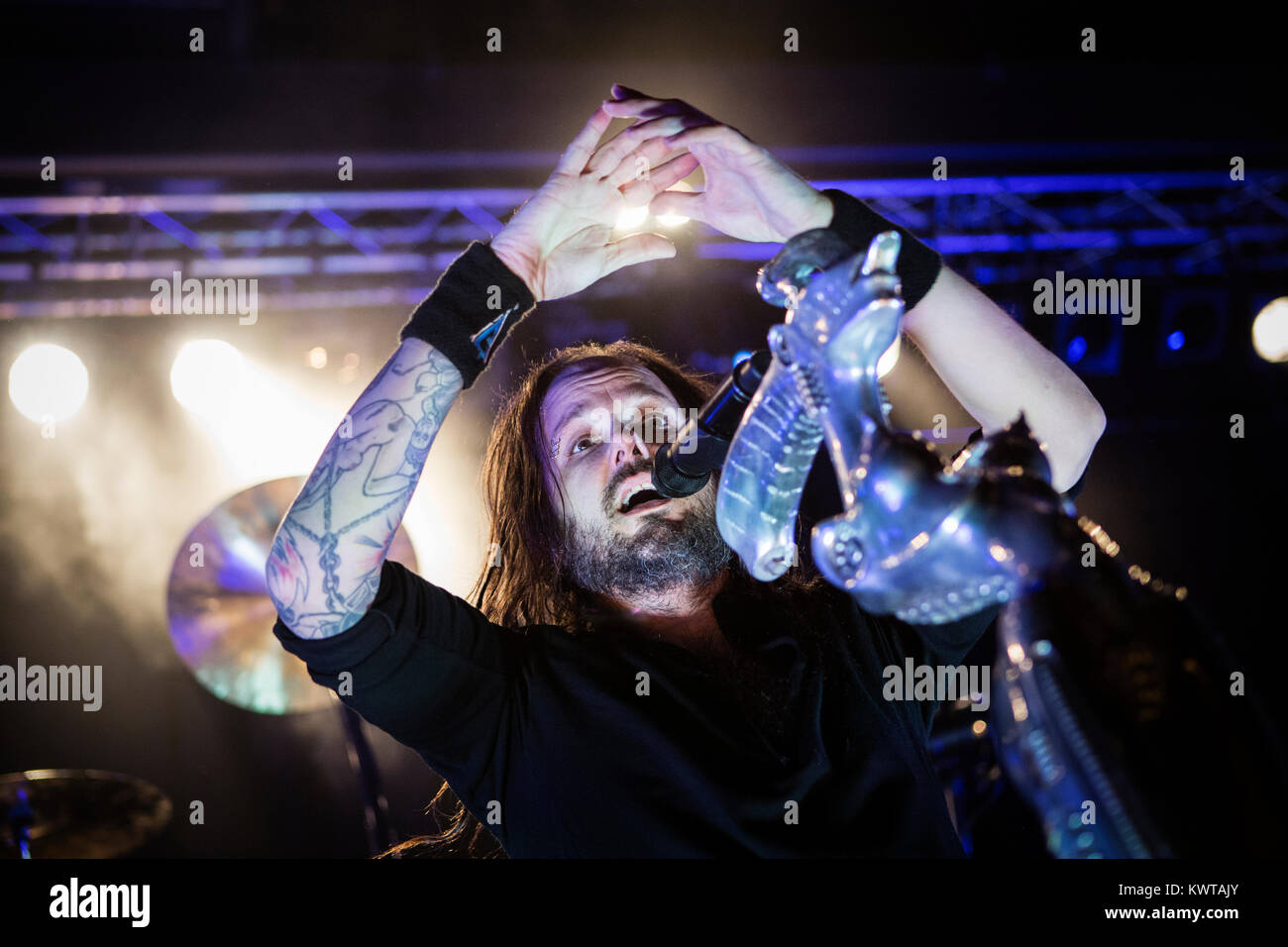 The American heavy metal band Korn (stylized KoЯn) performs a live ...