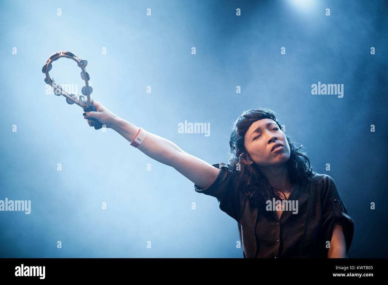 The Swedish band Little Dragon performs a live concert at Roskilde ...