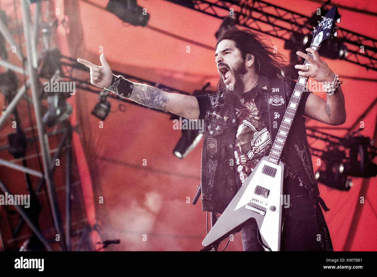 The American heavy metal band Machine Head performs a live concert at ...