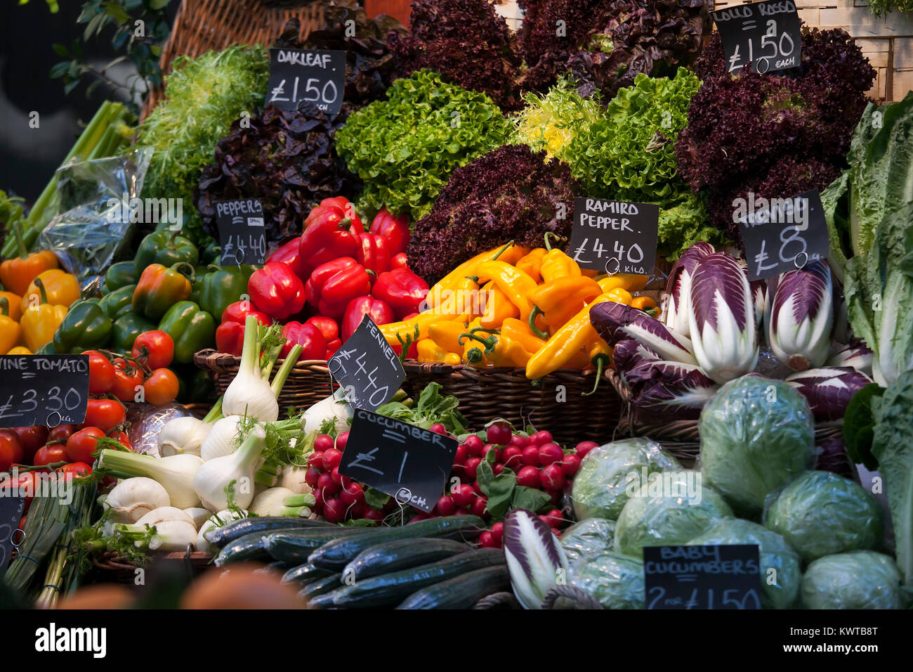 LONDON, ENGLAND - December 18 , 2017 Different types of vegetables on ...