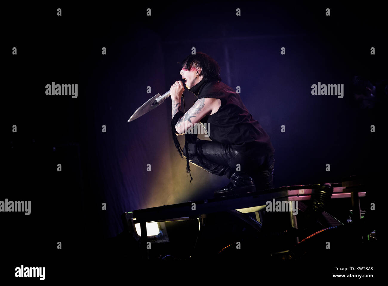 The American singer and rock musician Marilyn Manson performs a live ...