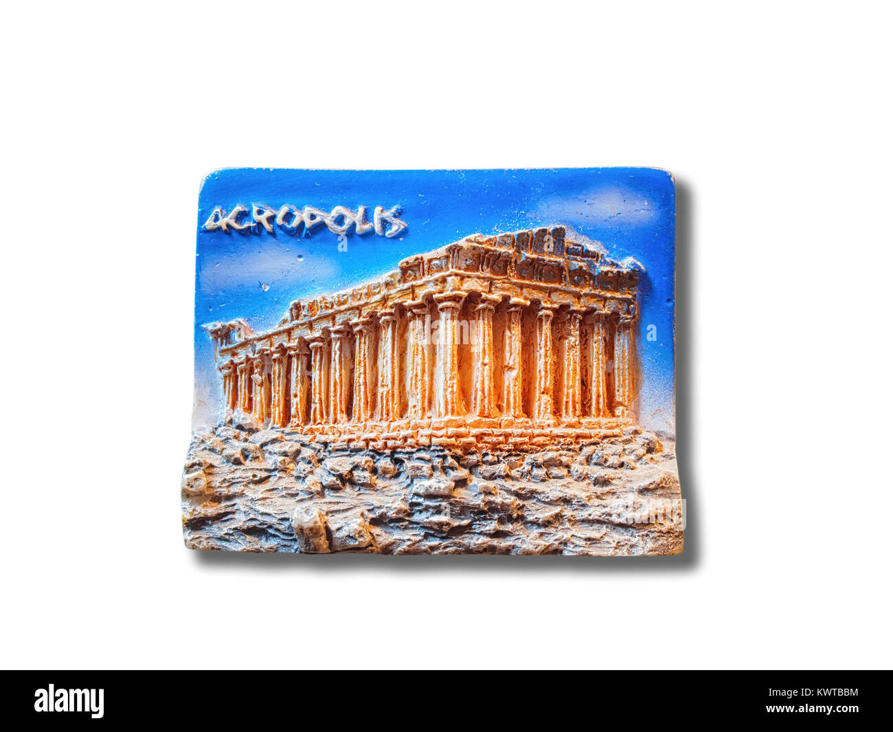 Acropolis of Athens (Greece) souvenir refrigerator magnet isolated on ...