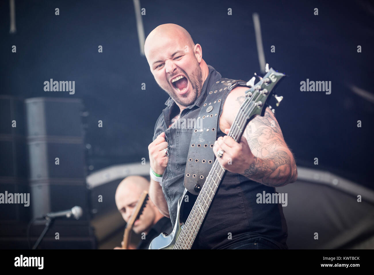 The Danish heavy metal band Mercenary performs a live concert at the ...