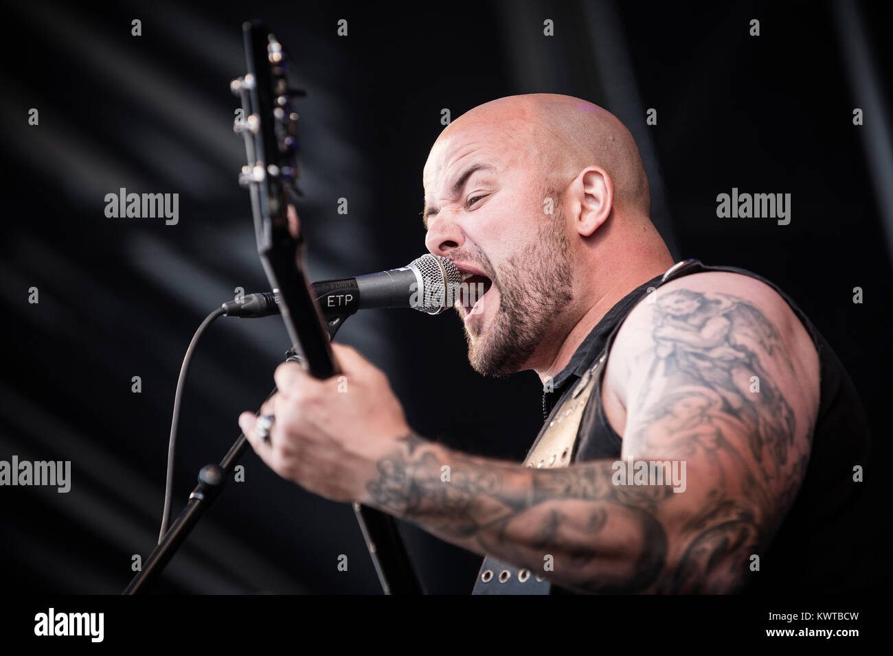 The Danish heavy metal band Mercenary performs a live concert at the ...