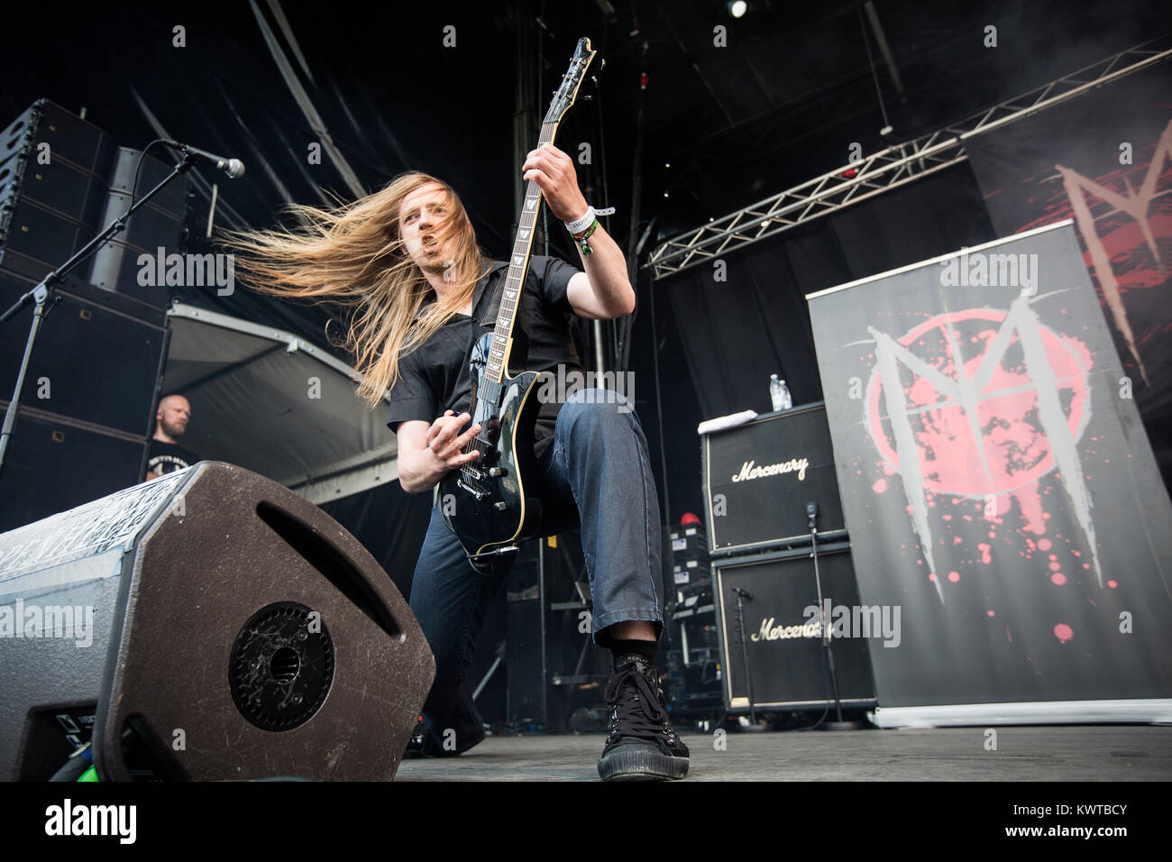 The Danish heavy metal band Mercenary performs a live concert at the ...