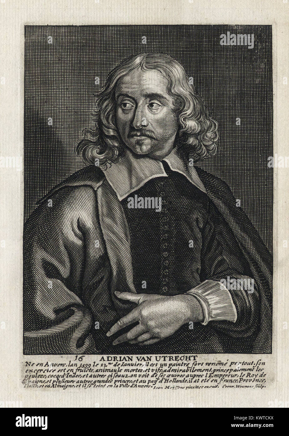 ADRIAN VAN UTRECHT - Woodcut portrait and short biography (old french ...