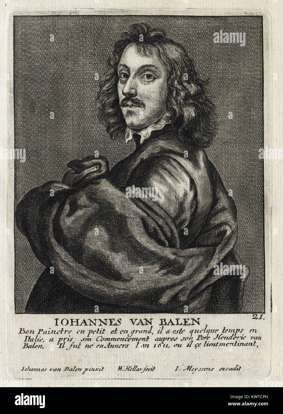 IOHANNES VAN BALEN - Woodcut portrait and short biography (old french ...