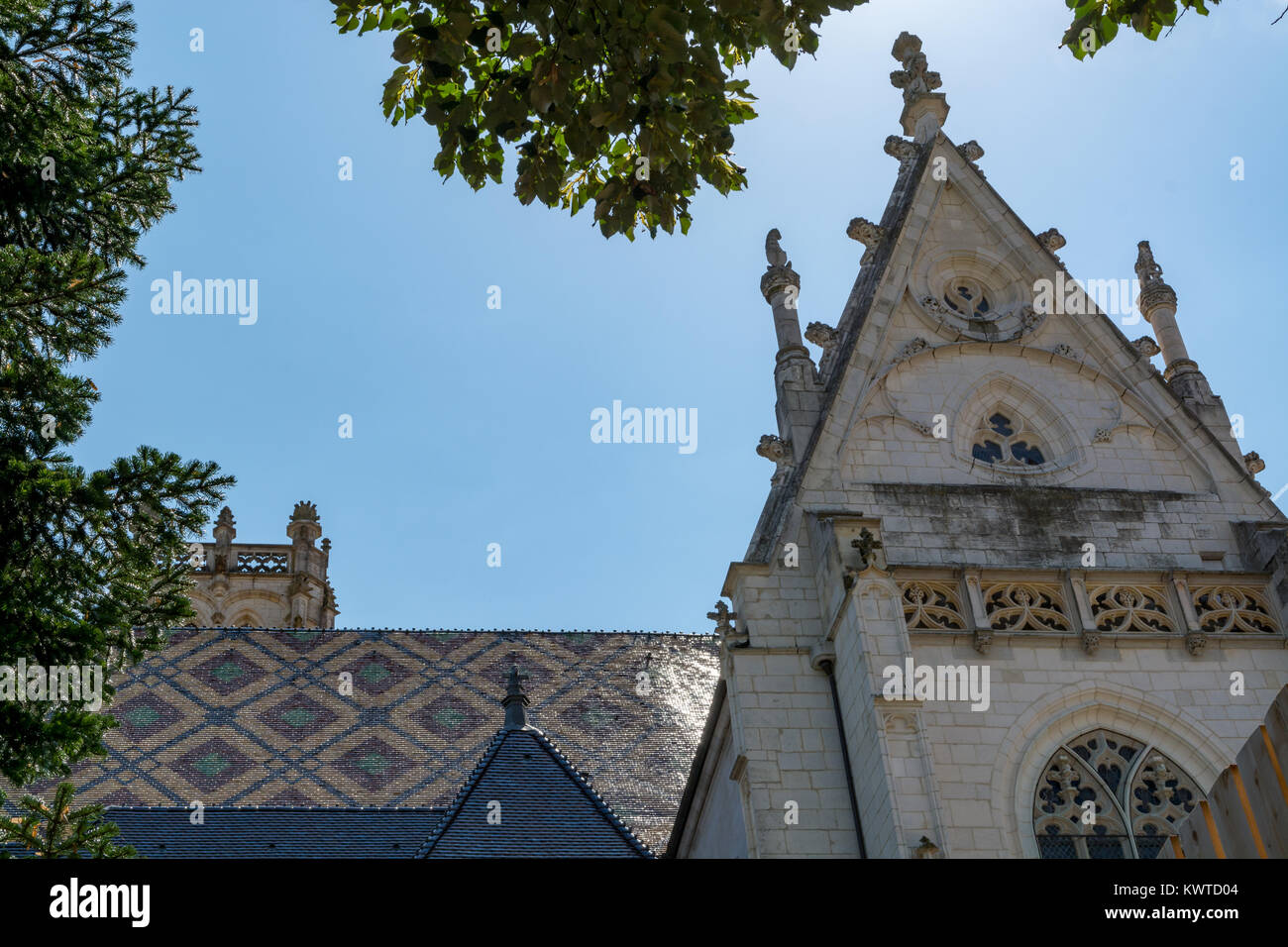 Royal abbey Brou in Bourg-en-Bresse, France, view from outside Stock ...