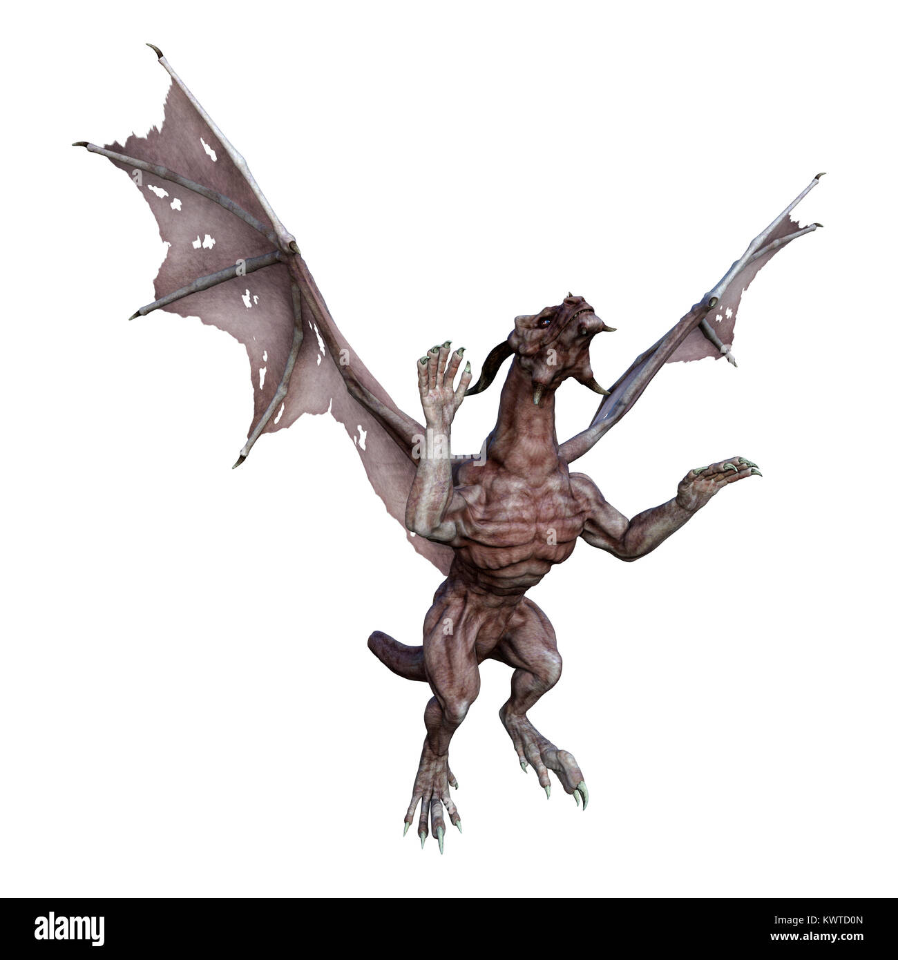 3D rendering of a fantasy vampire dragon isolated on white background ...