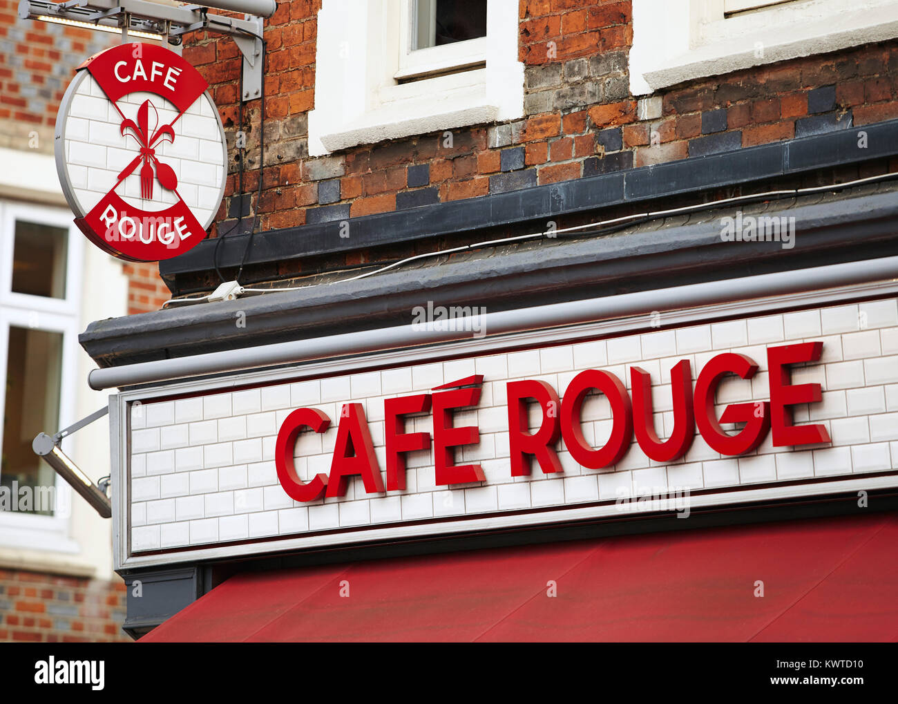 Cafe Rouge store sign in Wimbledon village, London, England Stock Photo ...