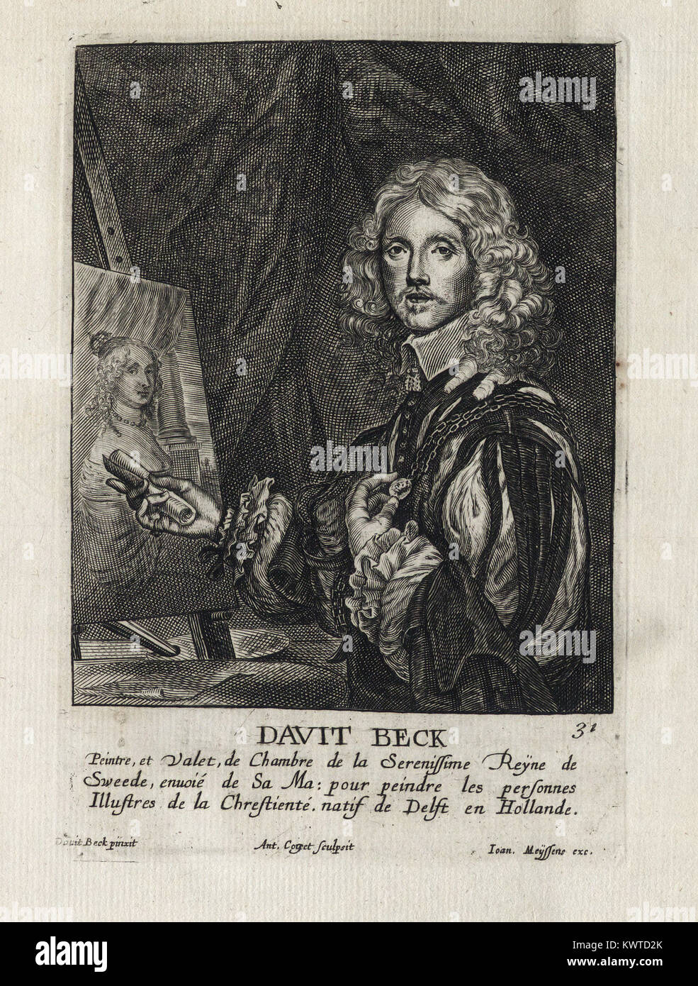 DAVID BECK - Woodcut portrait and short biography (old french language ...
