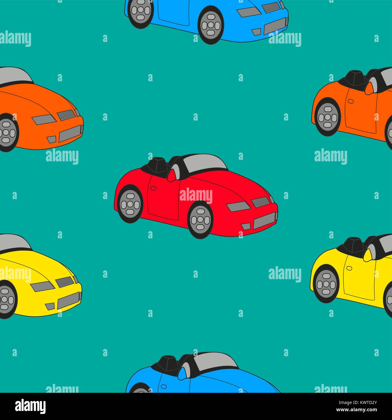 A seamless texture consisting of several sports cars of different ...