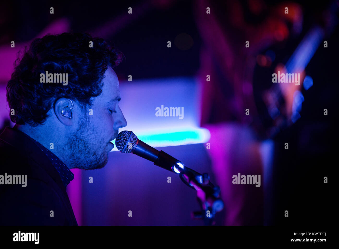 The English electronic music group Metronomy is here pictured at a live ...