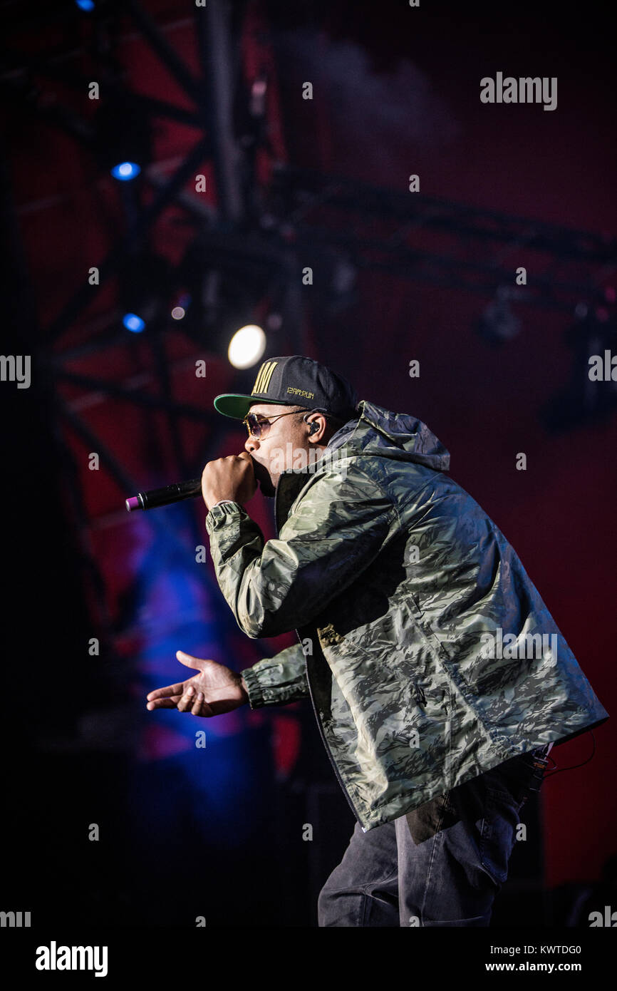 The American rapper and lyricist Nas performs a live concert during the ...