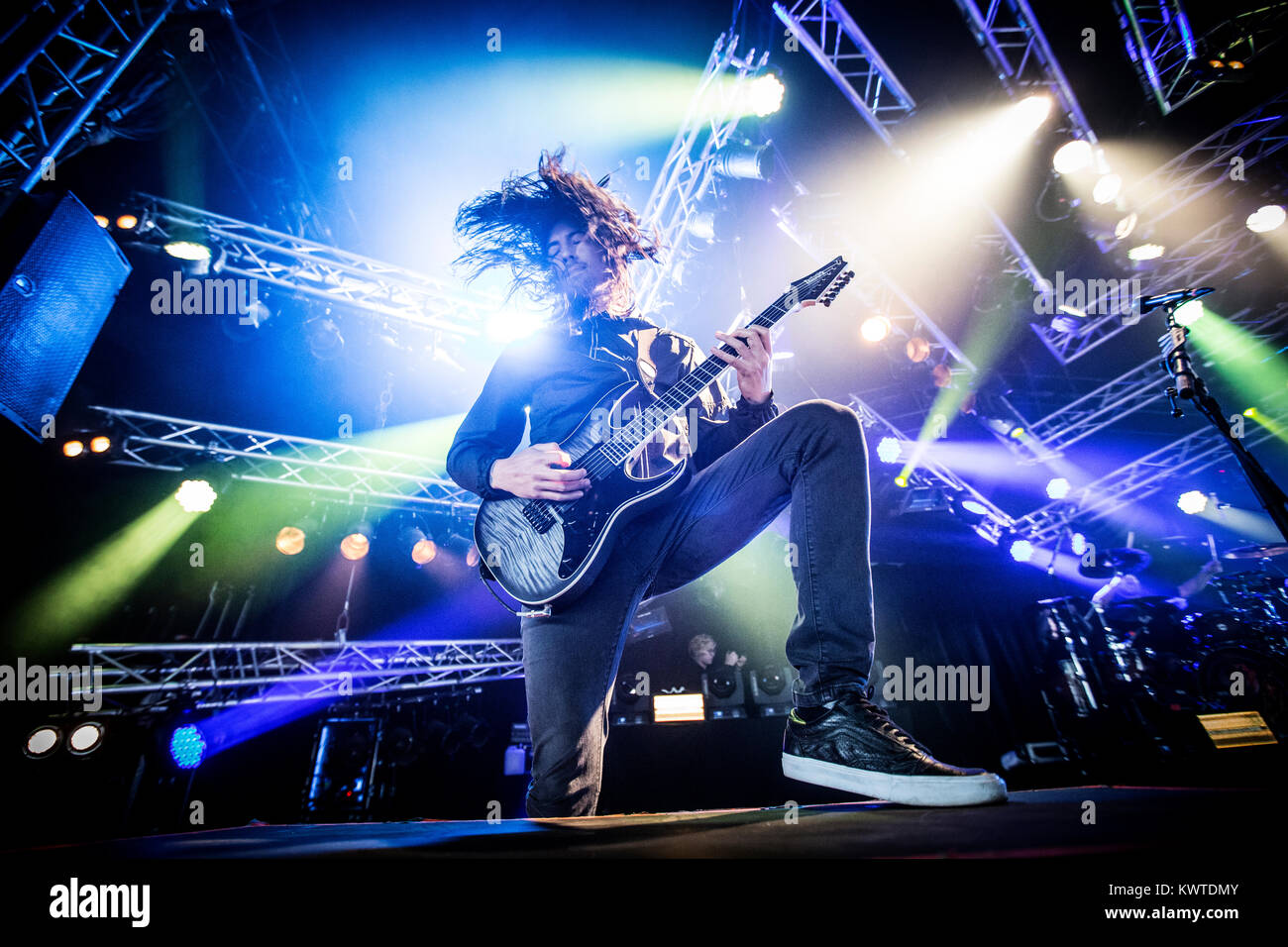 The American metalcore band Of Mice and Men performs a live concert ...