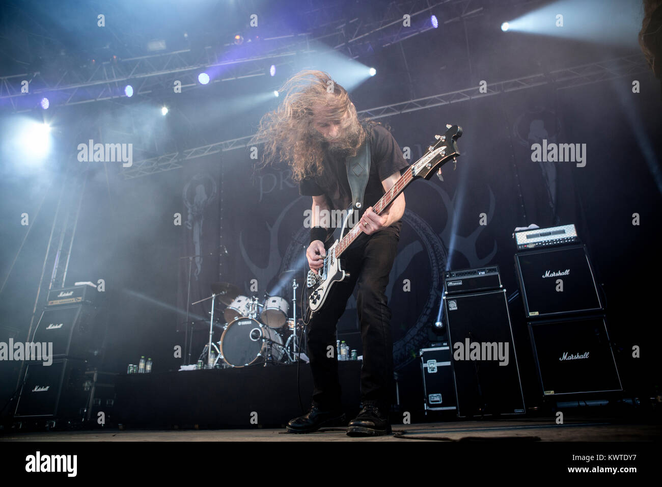 The Irish extreme metal band Primordial performs a live concert at the ...