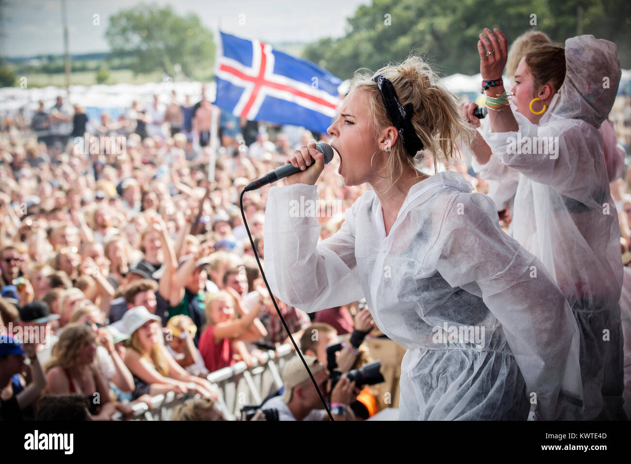 The Icelandic female rap group Reykjavikurdætur performs a live concert ...