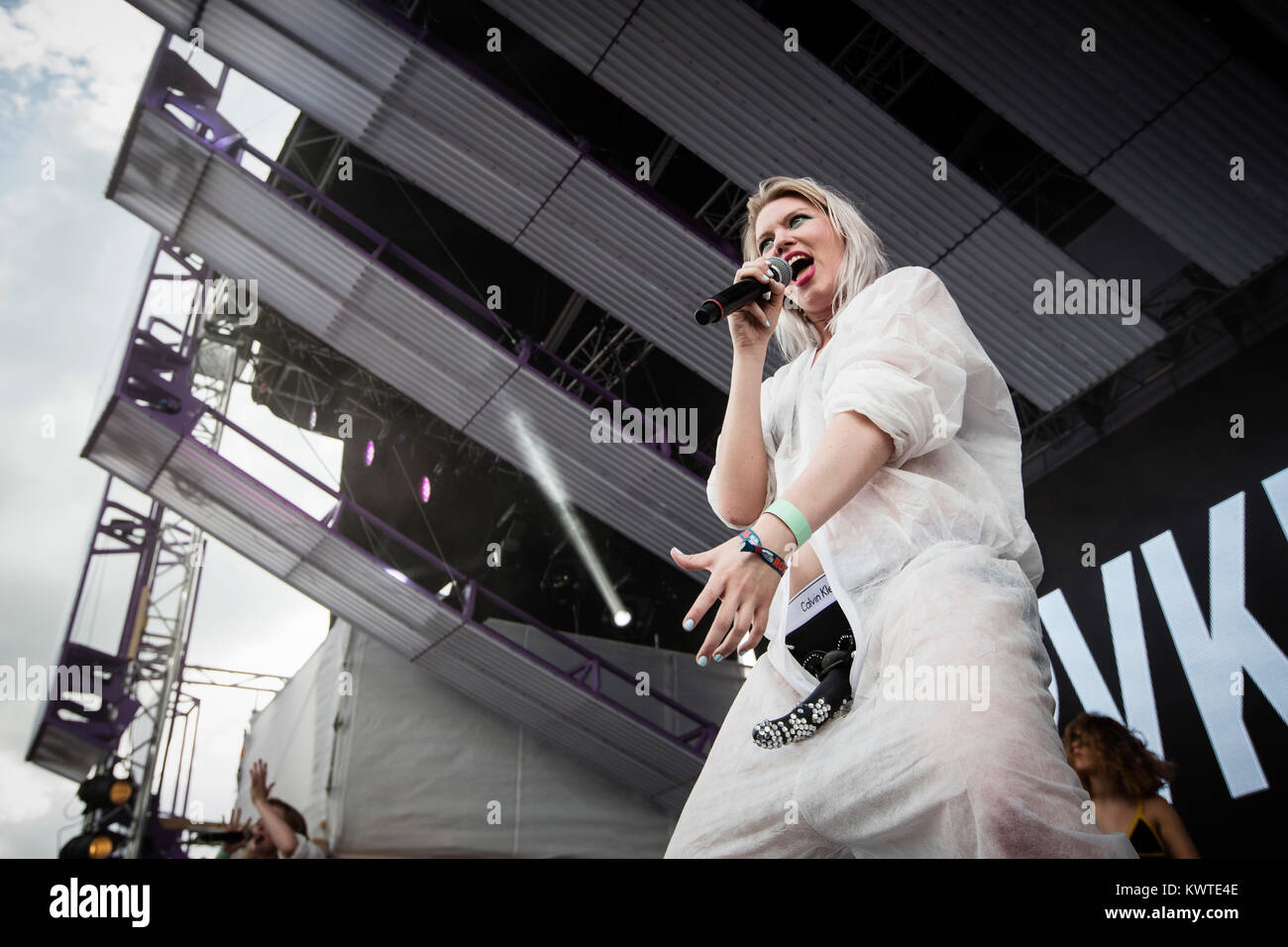 The Icelandic female rap group Reykjavikurdætur performs a live concert ...