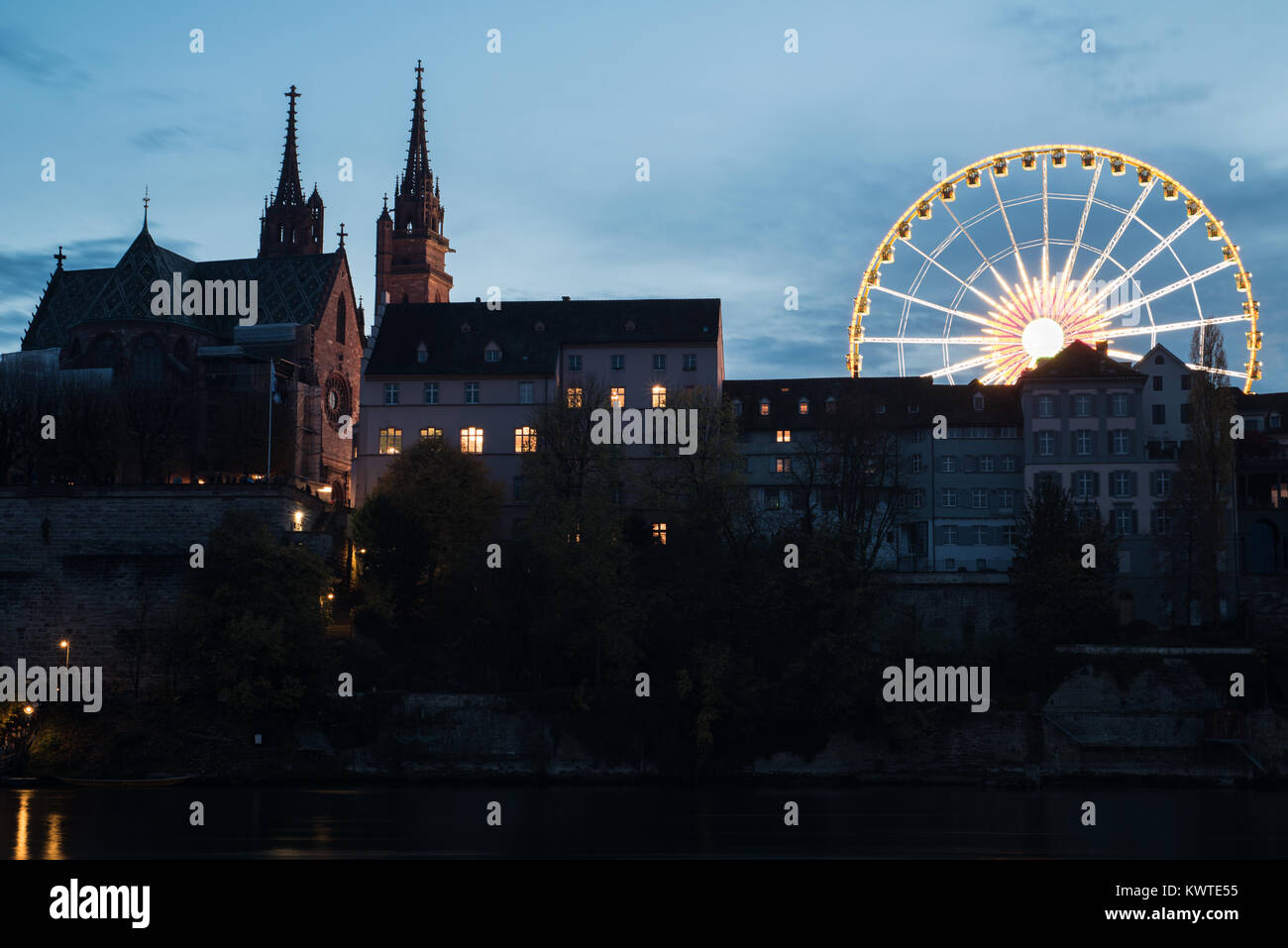 Basel switzerland cityscape at autumn fair Stock Photo - Alamy