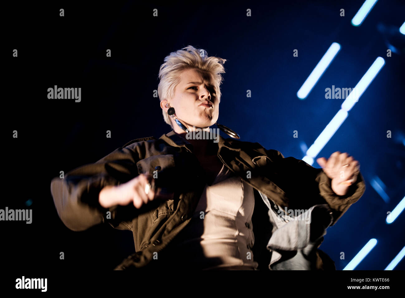 The Swedish singer Robyn (Miriam Carlsson) performs live concert at ...