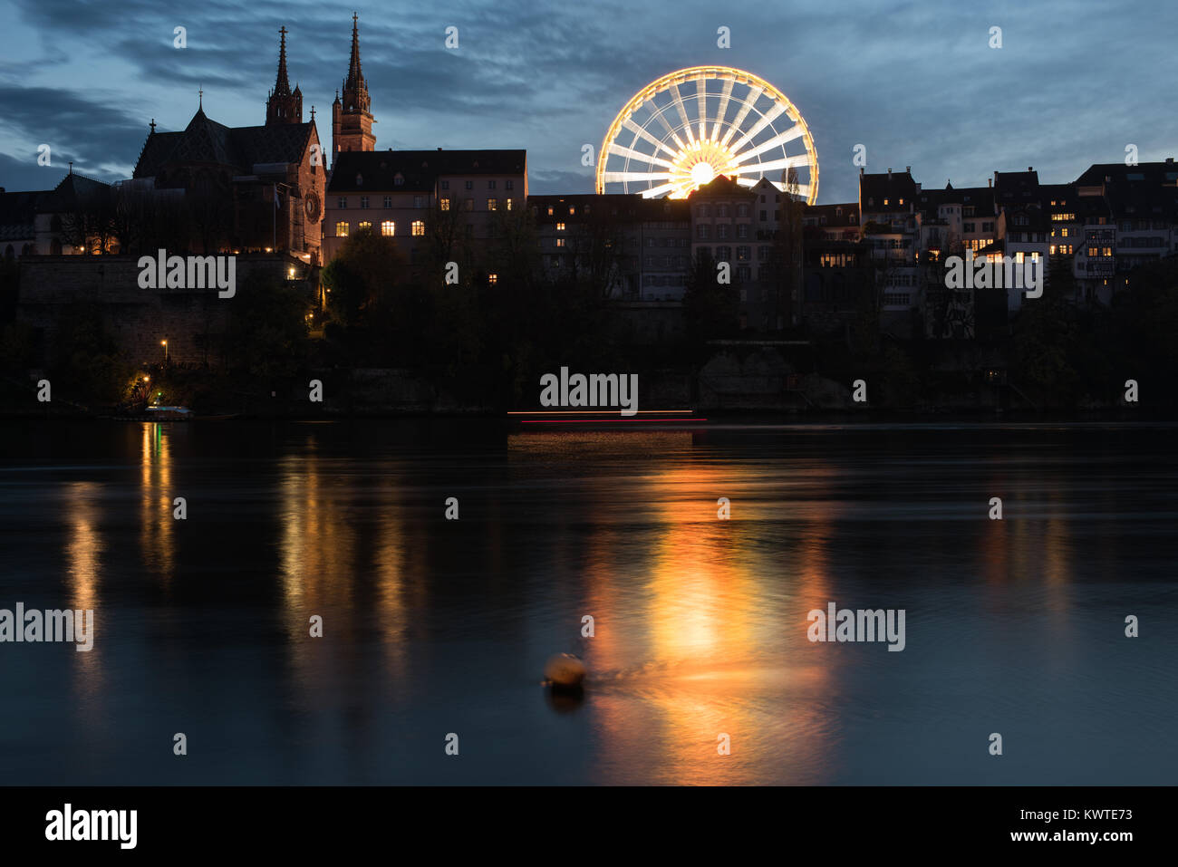 Basel switzerland cityscape at autumn fair Stock Photo - Alamy