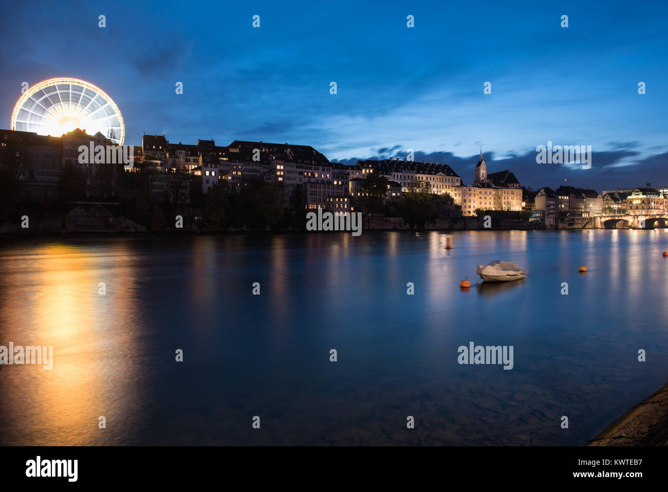 Basel switzerland cityscape at autumn fair Stock Photo - Alamy