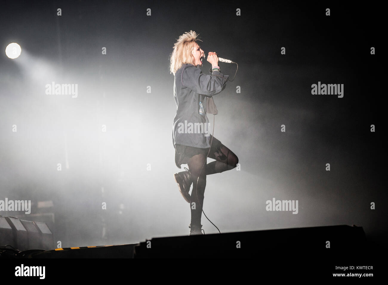 The Canadian electronic music band Crystal Castles performs a live ...
