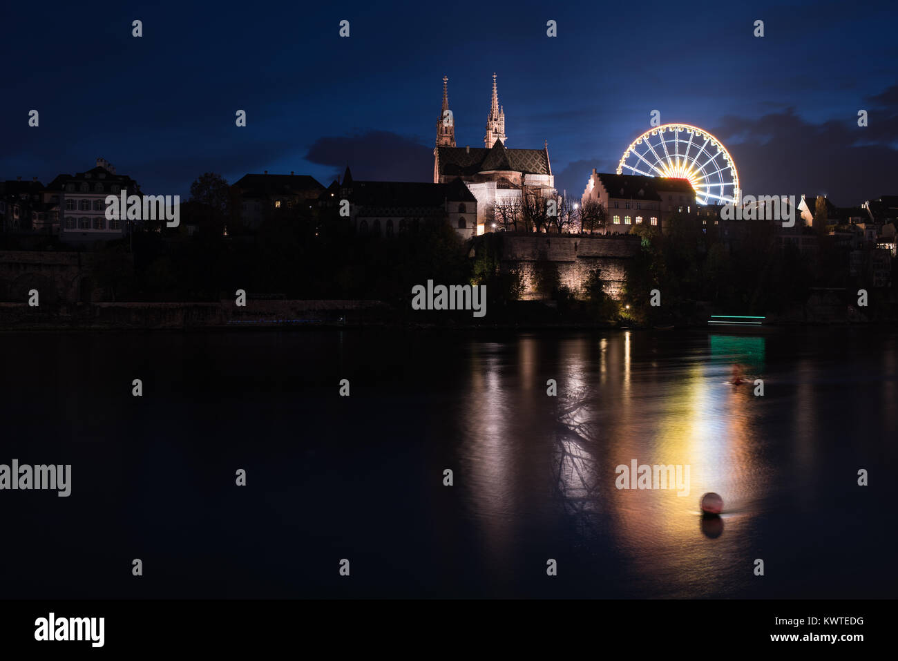 Basel switzerland cityscape at autumn fair Stock Photo - Alamy