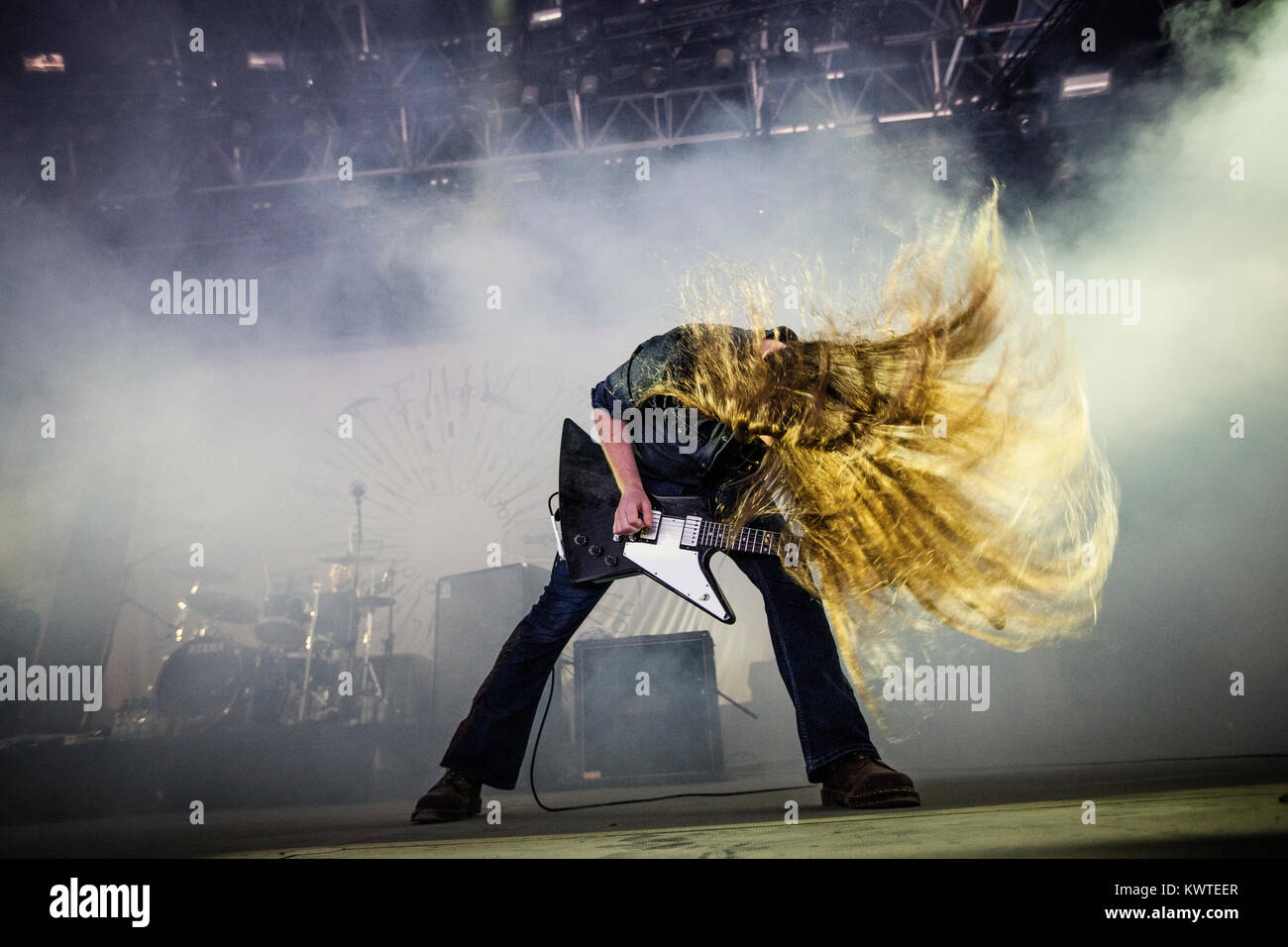 The British extreme metal band Carcass performs a live concert the ...