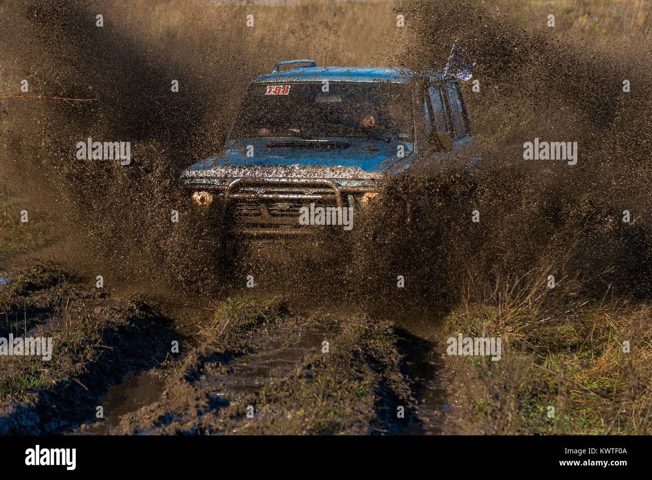 Lviv,Ukraine- December 6, 2015: Unknown rider on the off-road vehicle ...
