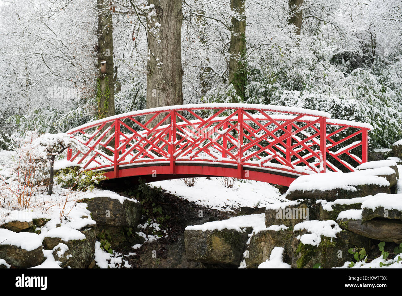 Japanese Bridges In Winter