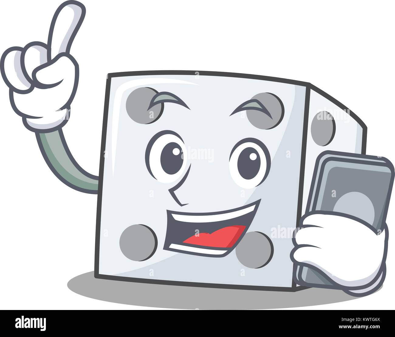 With phone dice character cartoon style Stock Vector Image & Art - Alamy