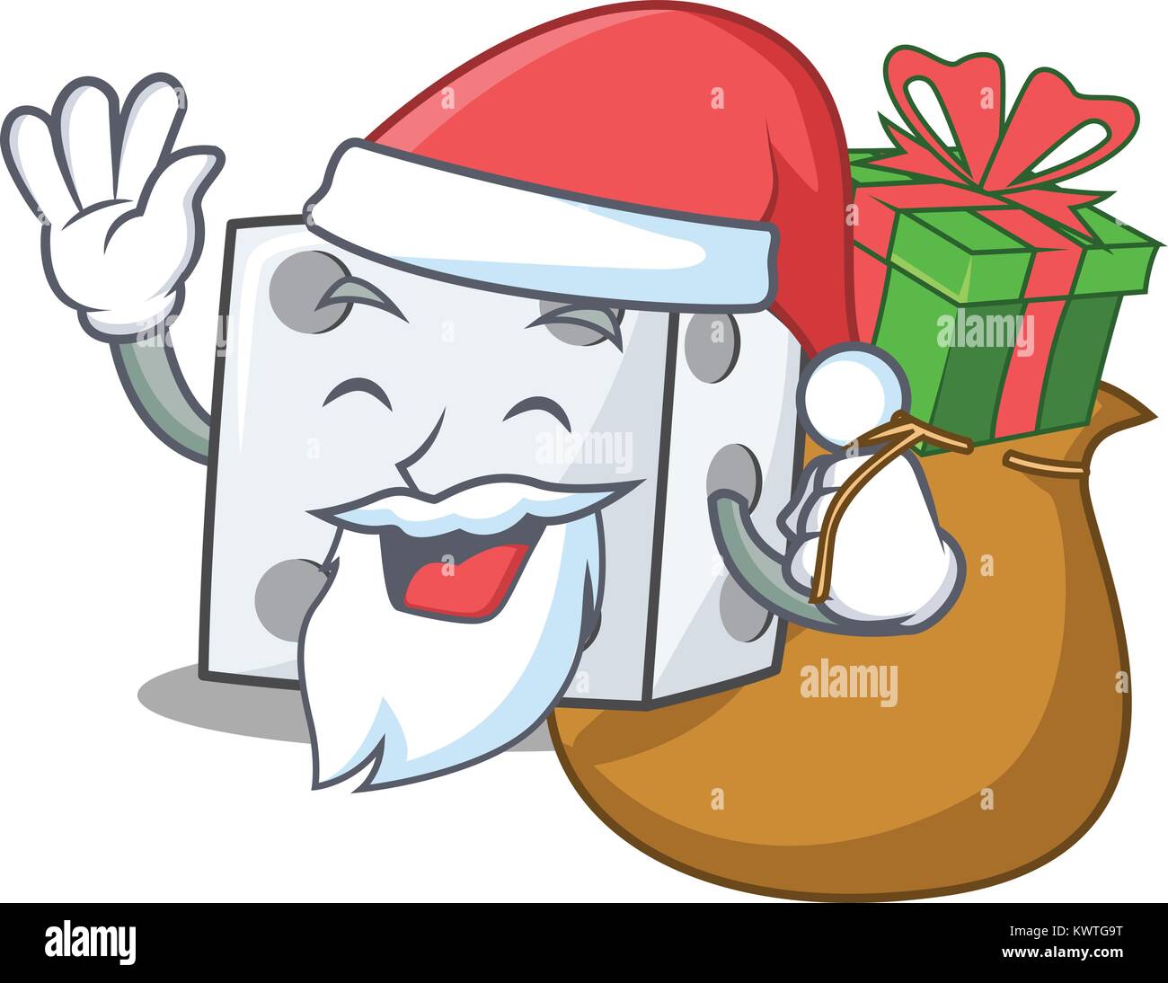 Santa with gift dice character cartoon style Stock Vector Image & Art ...