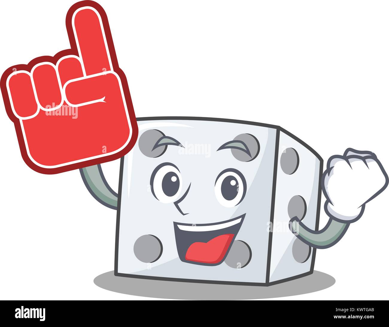 Foam finger dice character cartoon style Stock Vector Image & Art - Alamy