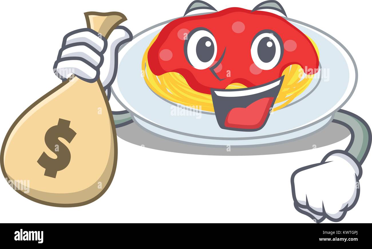 With money bag spaghetti character cartoon style Stock Vector Image ...