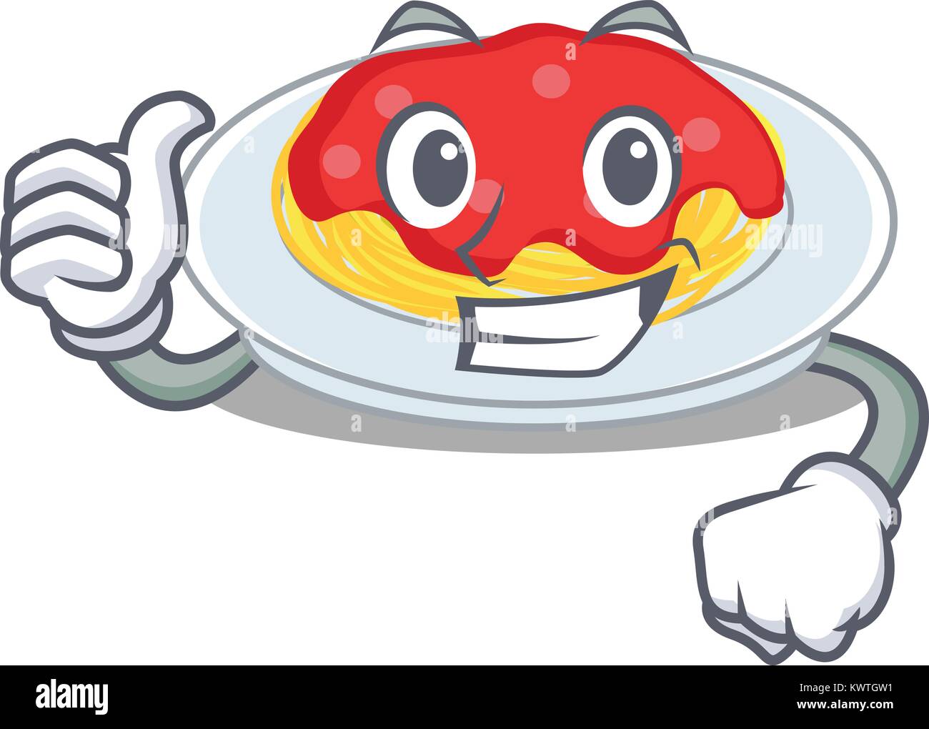 Thumbs up spaghetti character cartoon style Stock Vector Image & Art ...