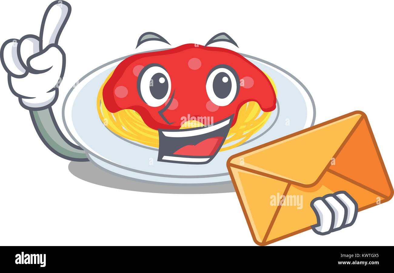 With envelope spaghetti character cartoon style Stock Vector Image ...