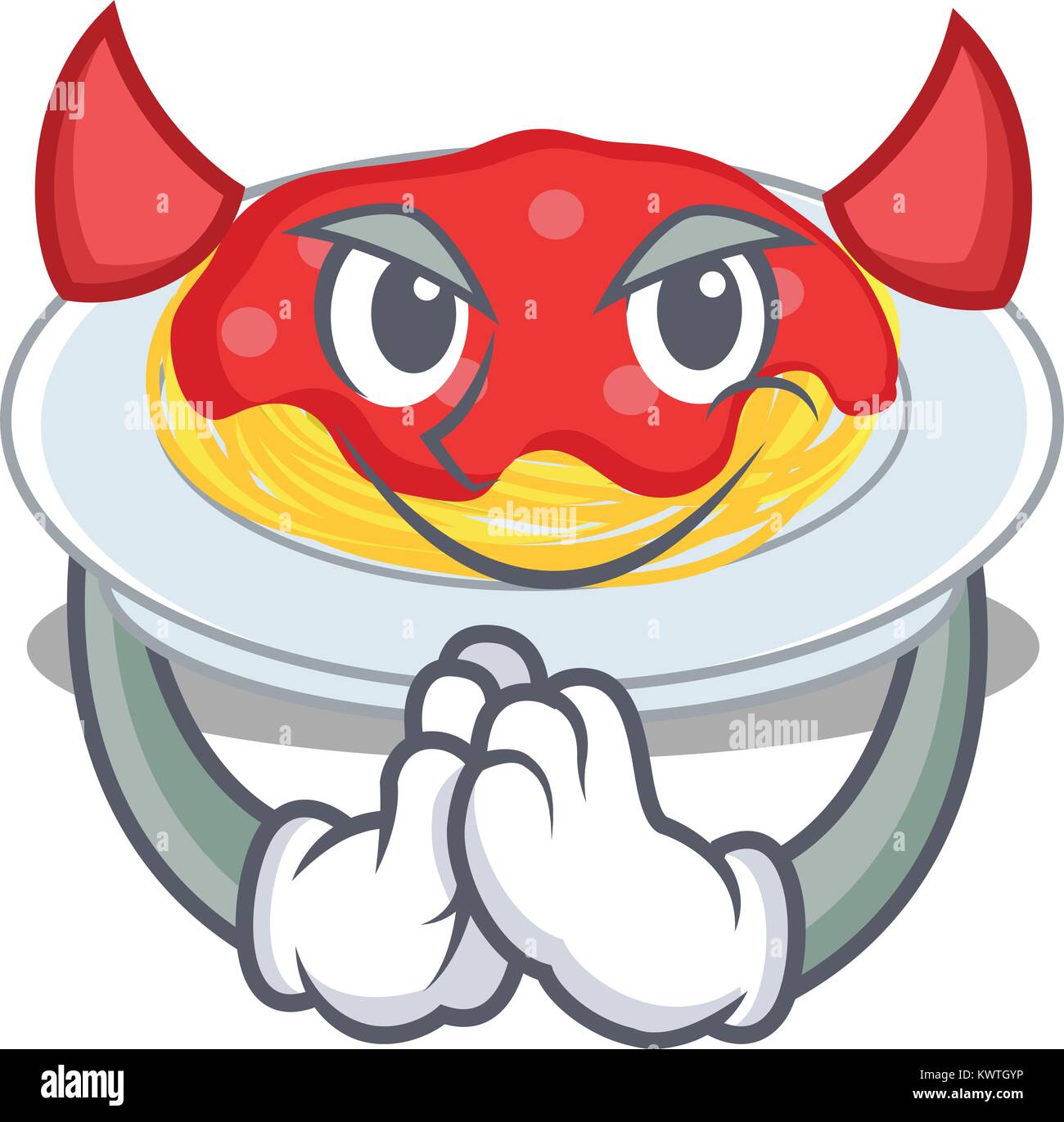 Devil spaghetti character cartoon style Stock Vector Image & Art - Alamy