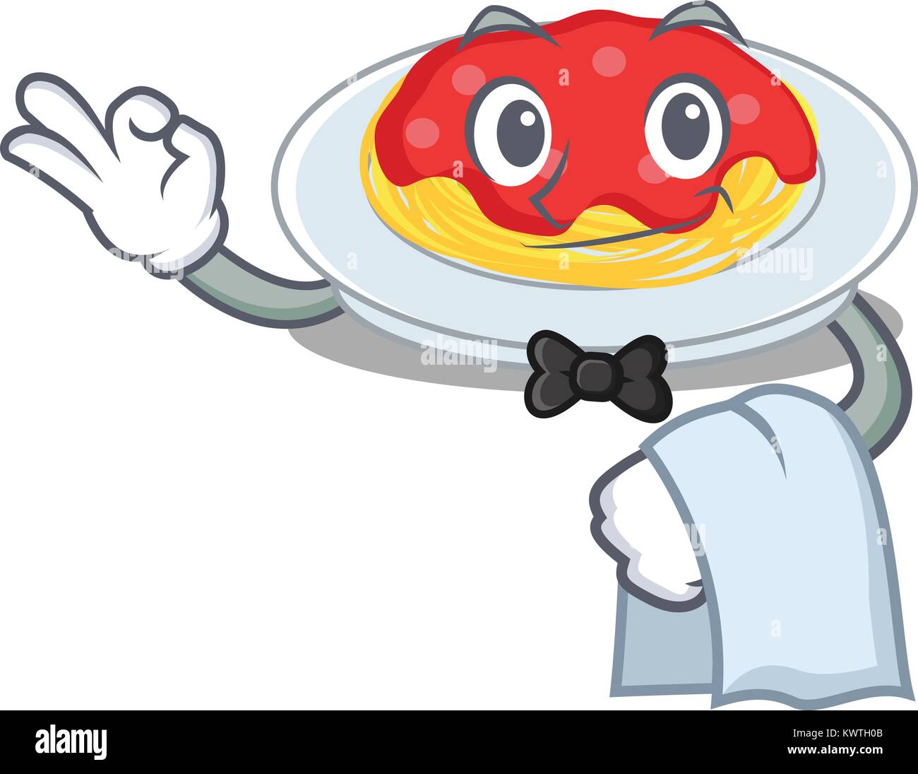 Waiter spaghetti character cartoon style Stock Vector Image & Art - Alamy