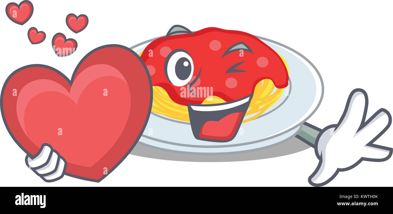 With heart spaghetti character cartoon style Stock Vector Image & Art ...