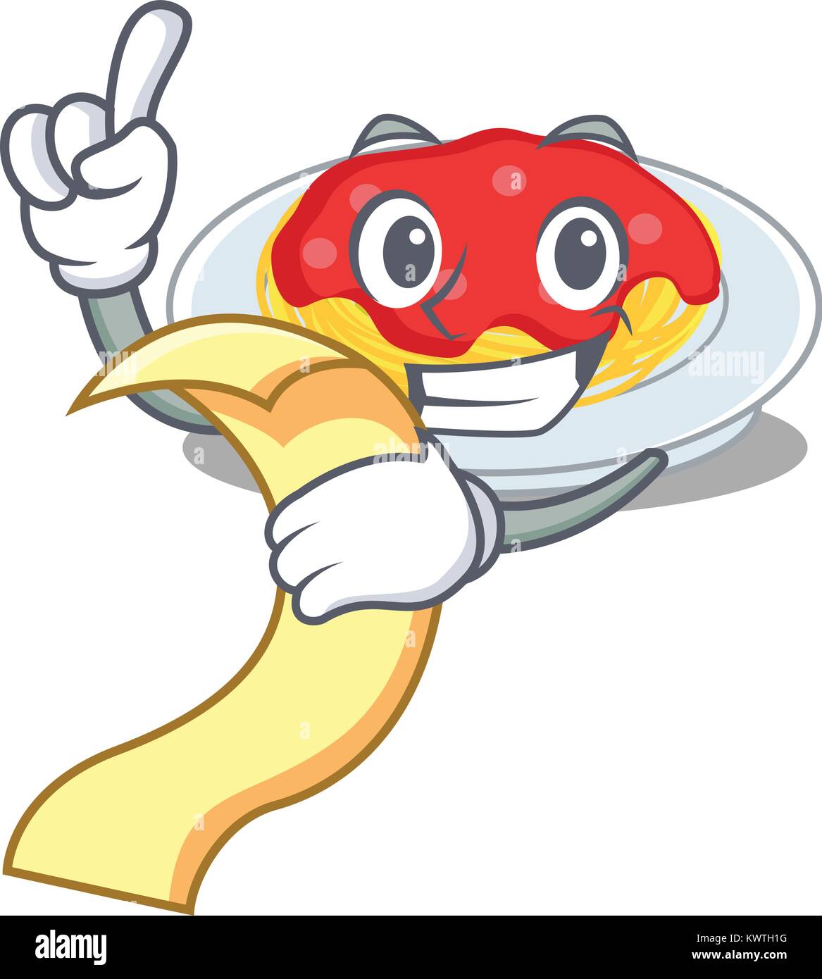 With menu spaghetti character cartoon style Stock Vector Image & Art ...