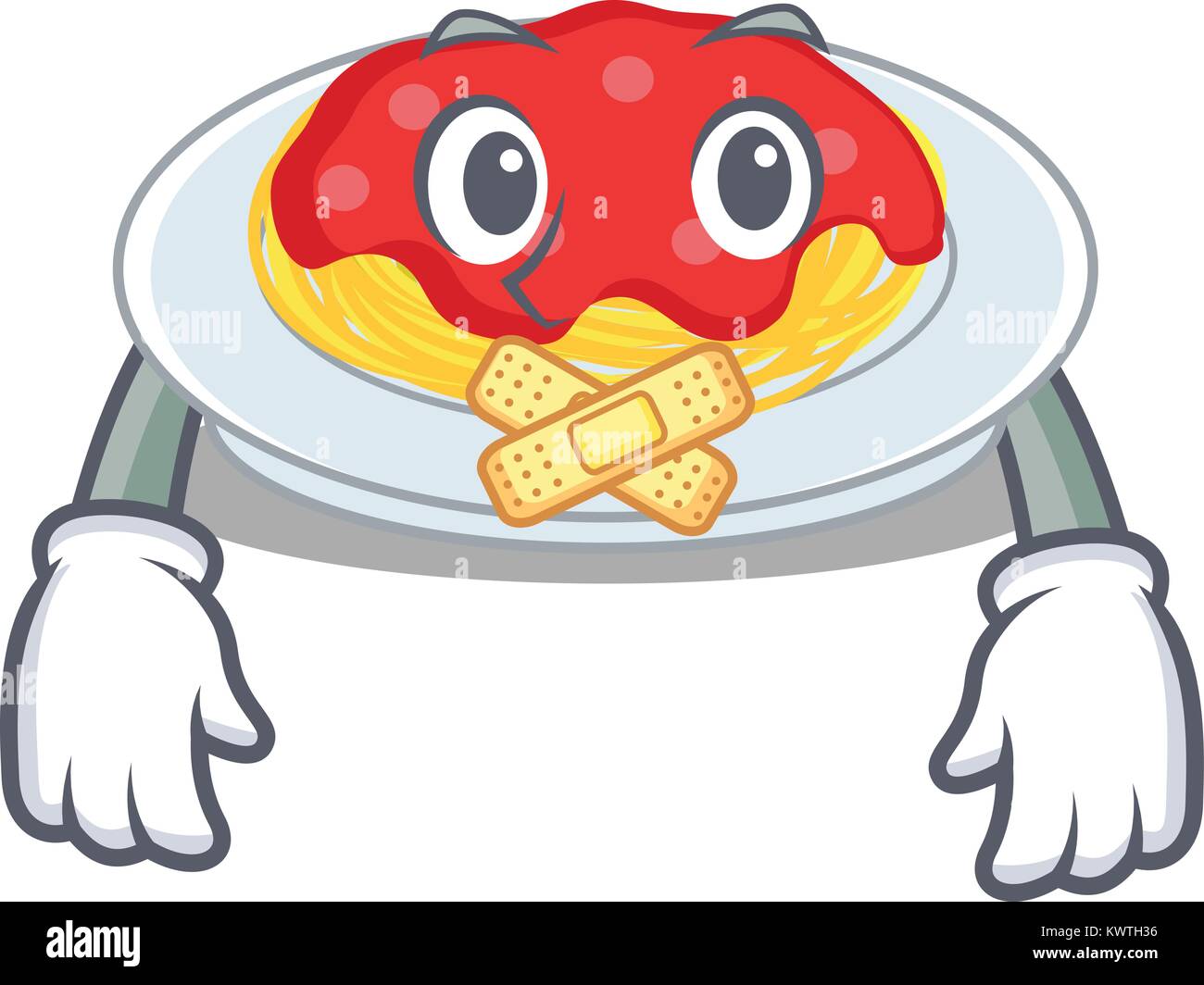 Silent spaghetti character cartoon style Stock Vector Image & Art - Alamy