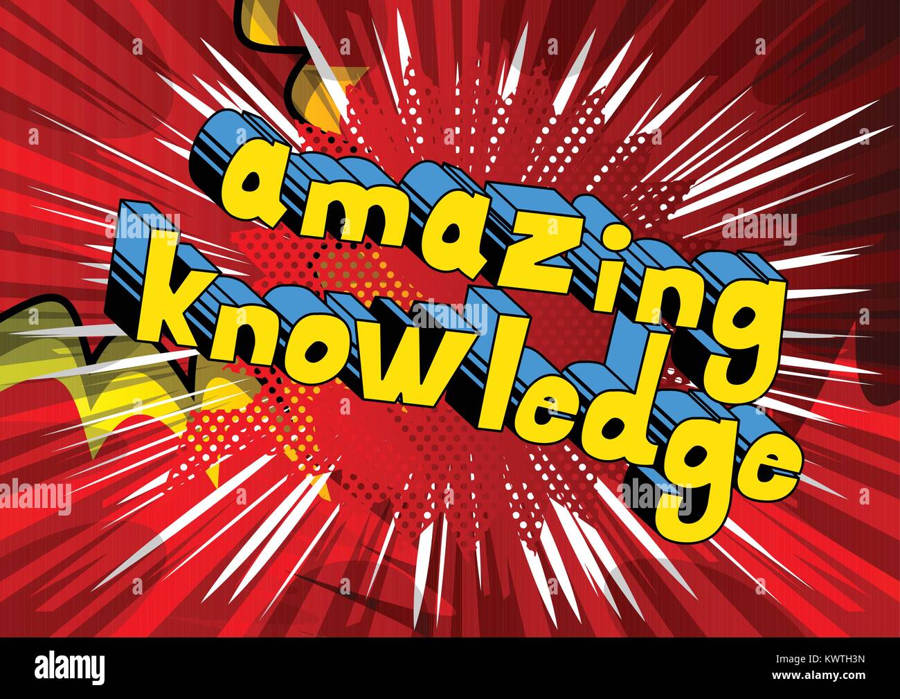 Amazing Knowledge - Comic book style word on abstract background Stock ...