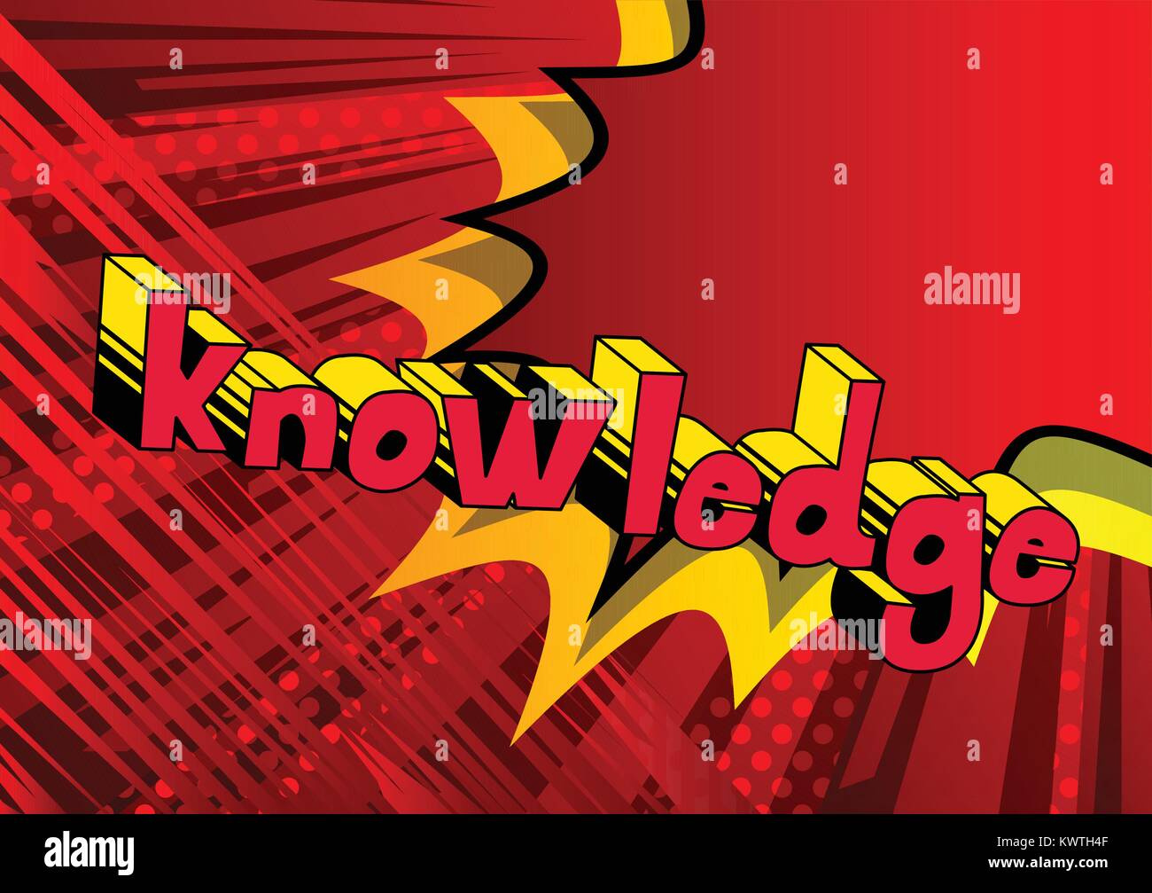 Knowledge - Comic book style word on abstract background Stock Vector ...