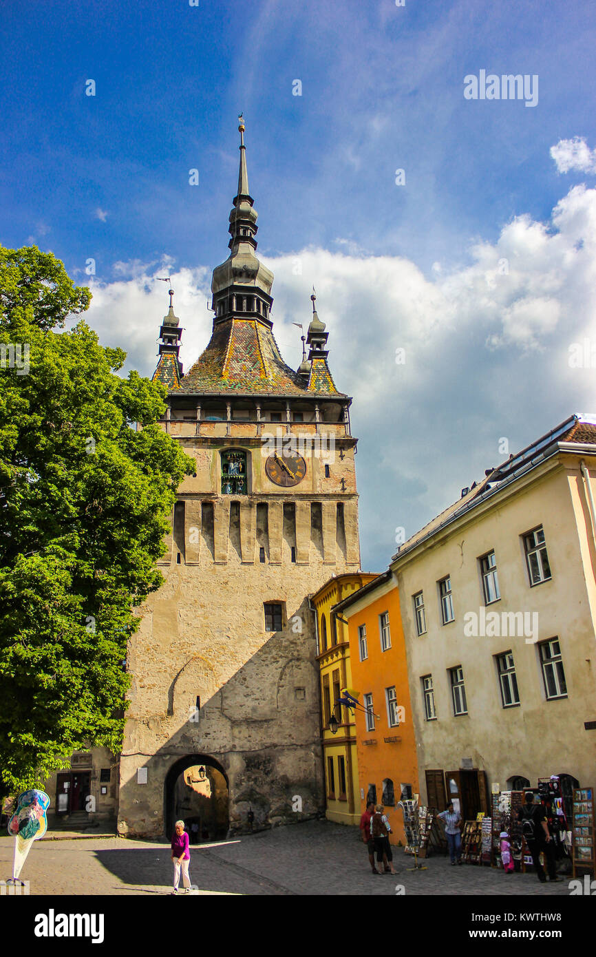 Sighisoara, Romania - The famous Sighisoara Clock Tower Stock Photo - Alamy