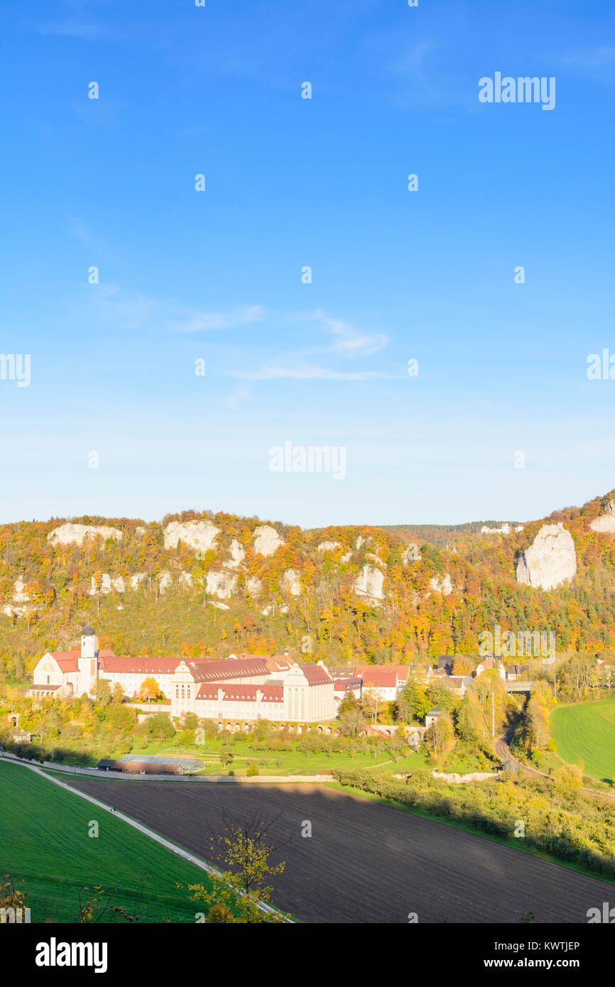 Beuron: Donau-Durchbruch (river Danube breakthrough), monastery Beuron ...