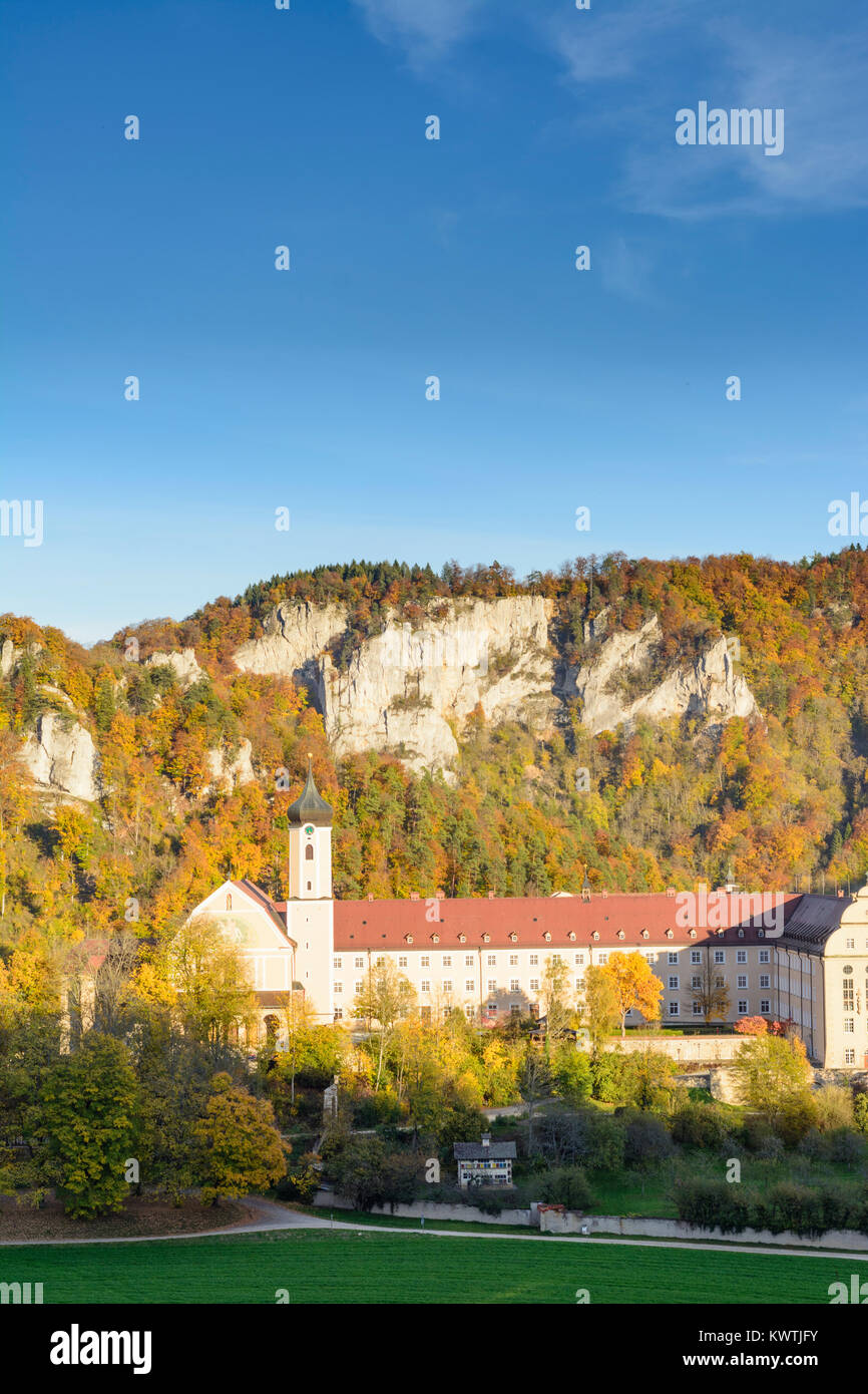 Beuron: Donau-Durchbruch (river Danube breakthrough), monastery Beuron ...