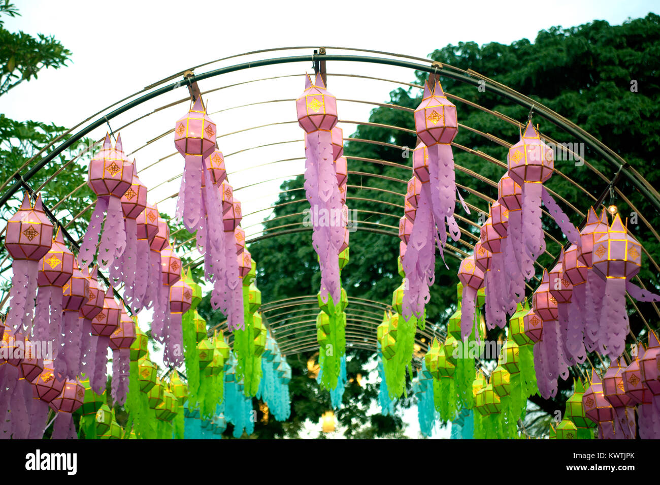 Beautiful traditional Thai style lantern, Thailand Stock Photo - Alamy